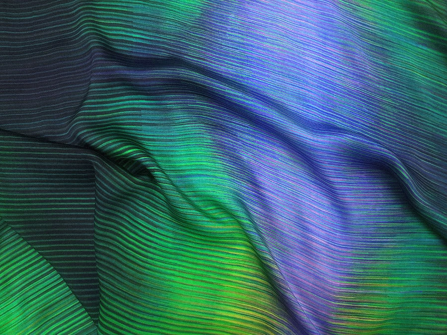 Fluid Gradient Print | Green, Yellow, and Purple with Motion